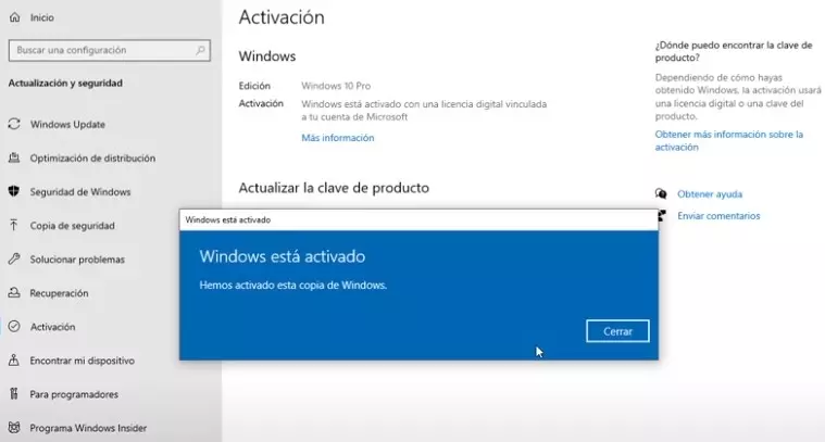 Windows 10 aktivován